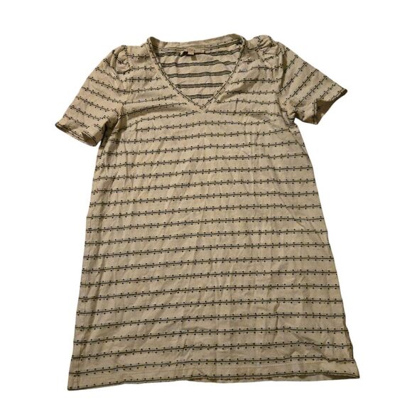 LOFT | Dresses | Loft Textured Puff Sleeve Shift Dress Large Mini Blue ...